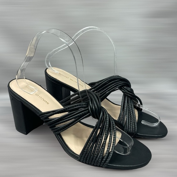 Stuart Weitzman | Shoes | Stuart Weitzman Twist Block 75 Leather Slide ...